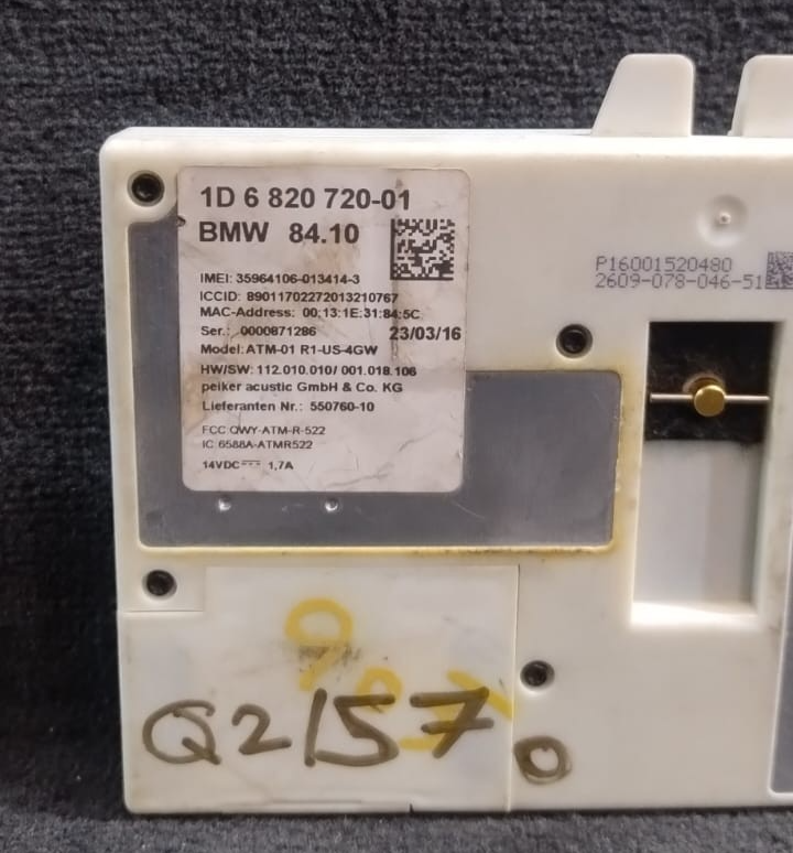 BMW G11 G12 G30 G31 TELEMATICS COMMUNICATION CONTROL MODULE / TCU P/N ...